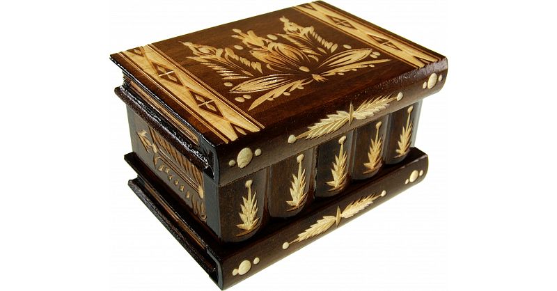 Romanian Puzzle Box - Large Brown | Wooden Puzzle Boxes | Puzzle Master Inc