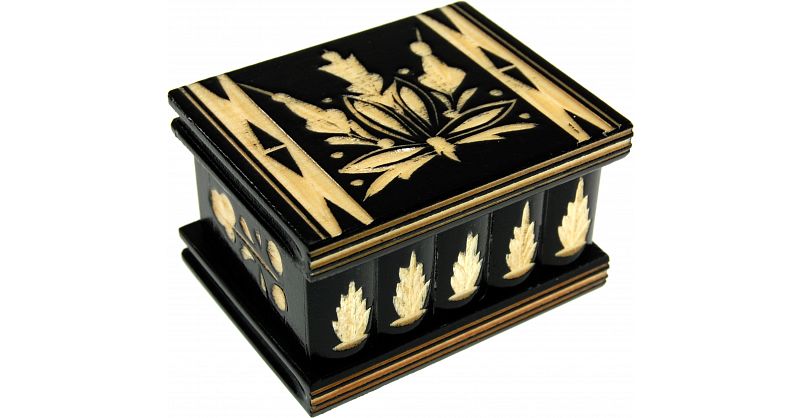 Romanian Puzzle Box - Small Black | Wooden Puzzle Boxes | Puzzle Master Inc