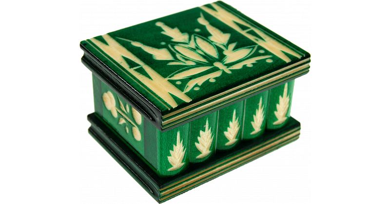 Romanian Puzzle Box - Small Green | Puzzle Boxes | Puzzle Master Inc