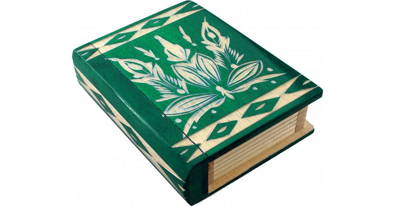 Romanian Secret Book Box - Green | Puzzle Boxes / Trick Boxes | Puzzle Master Inc