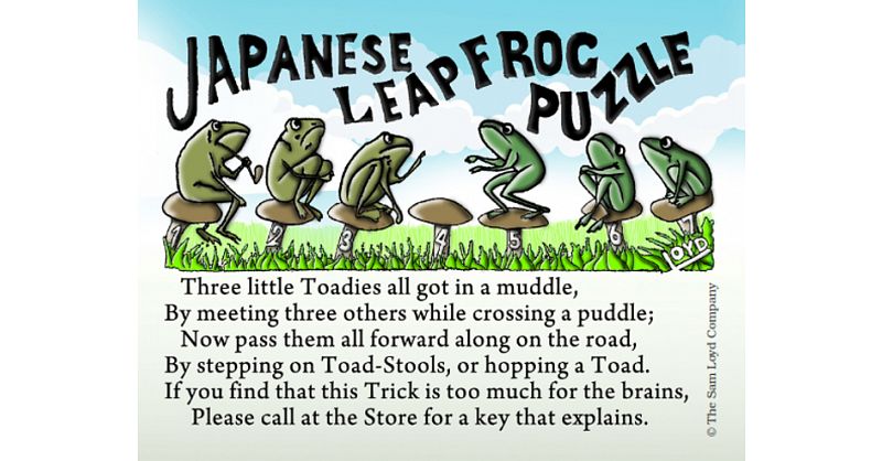 Japanese Leapfrog Puzzle | Paper Puzzles | Puzzle Master Inc