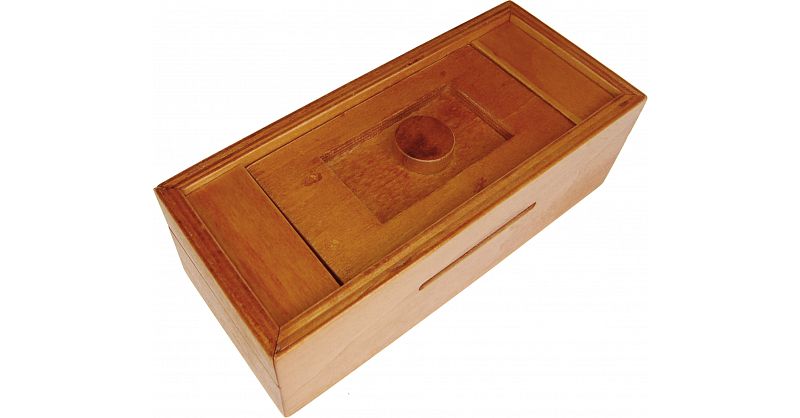 Secret Opening Box - Button Bank | Wooden Puzzle Boxes | Puzzle Master Inc