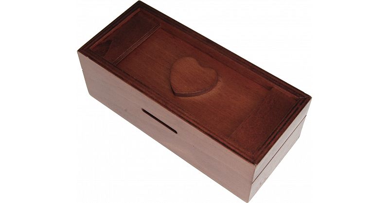 Secret Opening Box - Heart Bank | Wooden Puzzle Boxes | Puzzle Master Inc