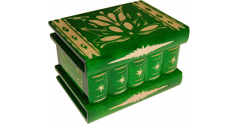 Romanian Puzzle Box - Medium Green | Puzzle Boxes / Trick Boxes | Puzzle Master Inc