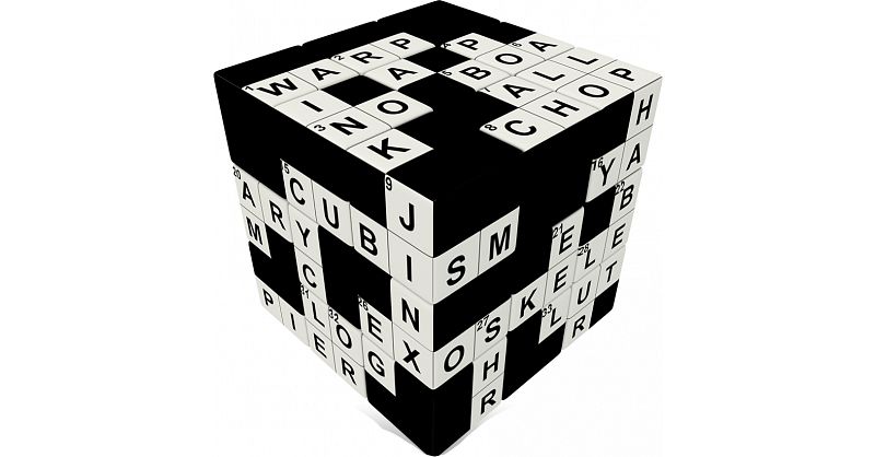 V-CUBE 3 Flat (3x3x3): Crossword Cube | V-Cube | Puzzle Master Inc