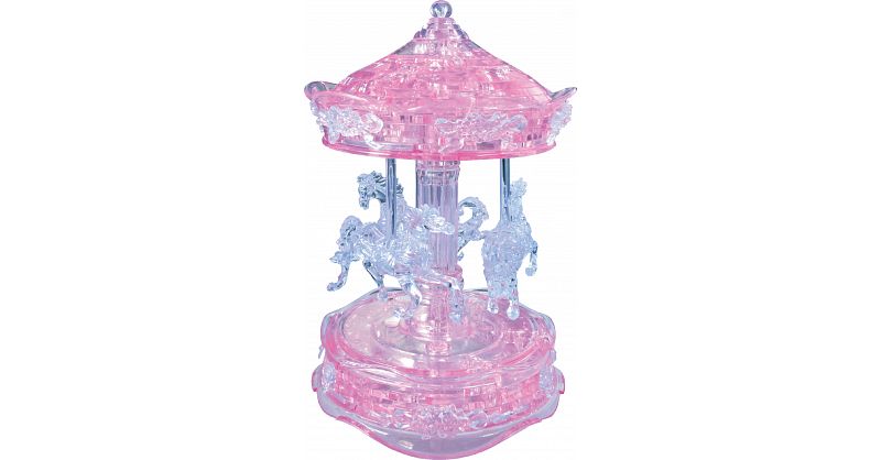 3D Crystal Puzzle Deluxe - Carousel (Pink) | 3D Crystal Puzzles ...