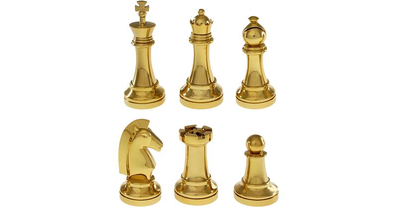 Gold Chess Puzzle Box Set | Metal Puzzles | Puzzle Master Inc