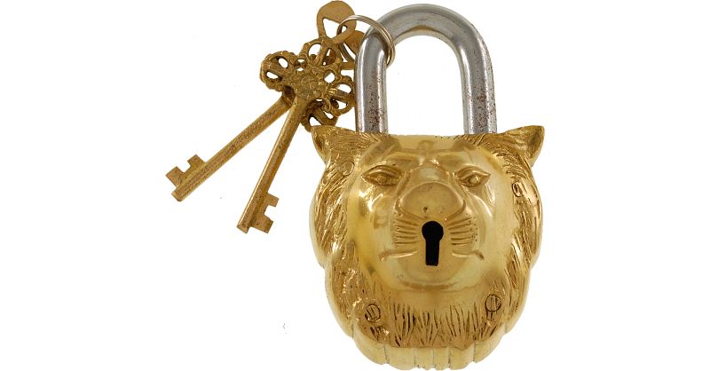 Brass Lion Padlock - Regular Lock | Padlocks | Puzzle Master Inc