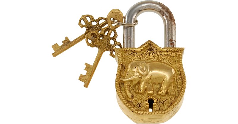Brass Puzzle Trick Padlock - Elephant | Puzzle Locks | Puzzle Master Inc