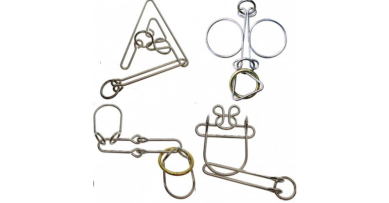 .Level 7 - a set of 4 wire puzzles | Puzzle Master Wire Puzzles ...