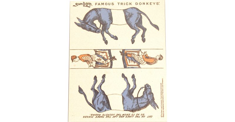 Puzzle Solution for Famous Trick Donkeys - Color - English - Blue ...