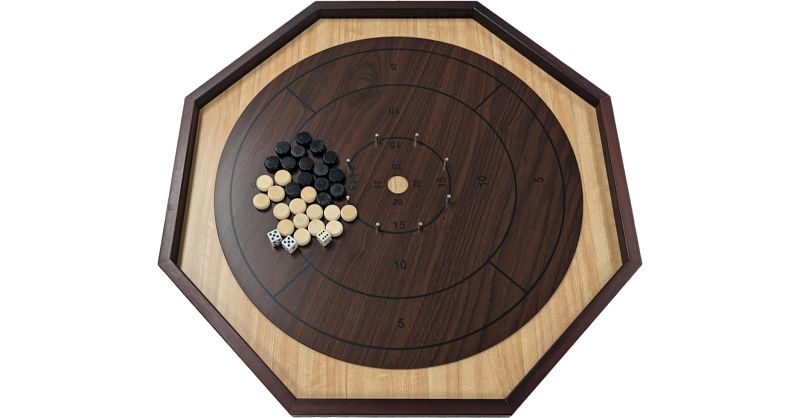 Classic Crokinole - 27 inch Game Board Set | Wood Games | Puzzle Master Inc