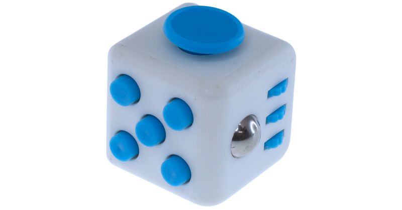 YJ Fidget Cube - White Body with Blue Knobs | Fidget Toys | Puzzle ...