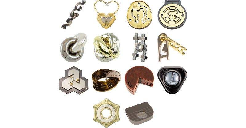 .Level 8 - a set of 19 Hanayama Puzzles | Metal Puzzles | Puzzle Master Inc