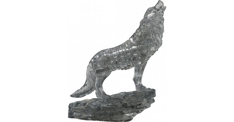 Puzzle Solution for 3D Crystal Puzzle - Wolf (Black) - Puzzle Master Inc.