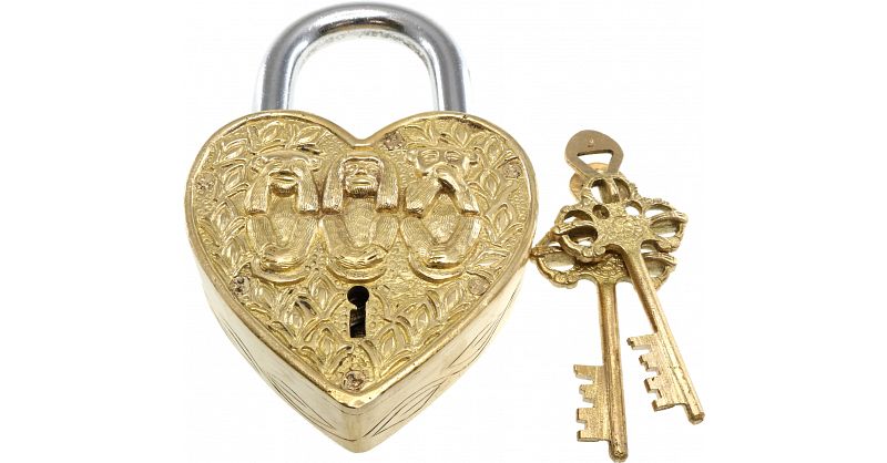 Heart Trick Padlock - 3 Monkeys | Puzzle Locks | Puzzle Master Inc