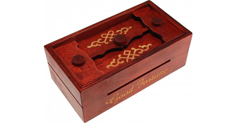Secret Opening Box - Good Fortune Bank | Wooden Puzzle Boxes | Puzzle Master Inc