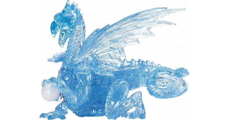 3D Crystal Puzzle Deluxe - Dragon (Blue) | More Puzzles | Puzzle Master Inc