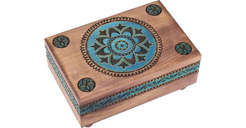 Brown Puzzle Box with Geometric Designs | Puzzle Boxes / Trick Boxes | Puzzle Master Inc