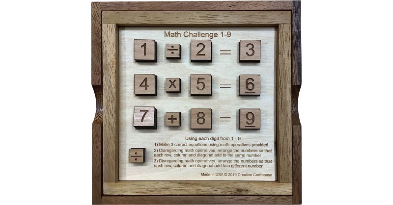 Math Challenge 1 9 More Wood Puzzles Puzzle Master Inc