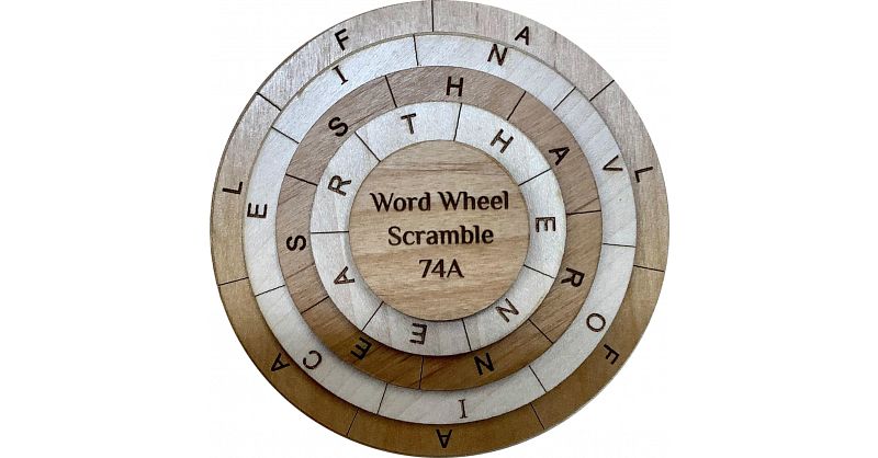 Word Wheel Scramble 74A | More Wood Puzzles | Puzzle Master Inc