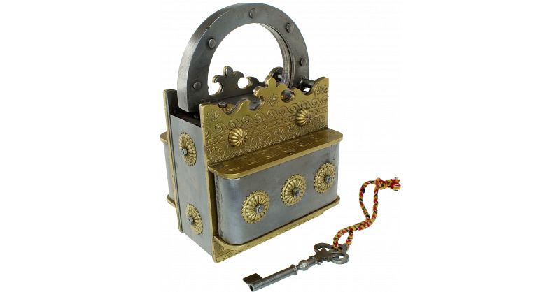 Crown Brass & Iron Puzzle Lock | Metal Puzzle Locks | Puzzle Master Inc