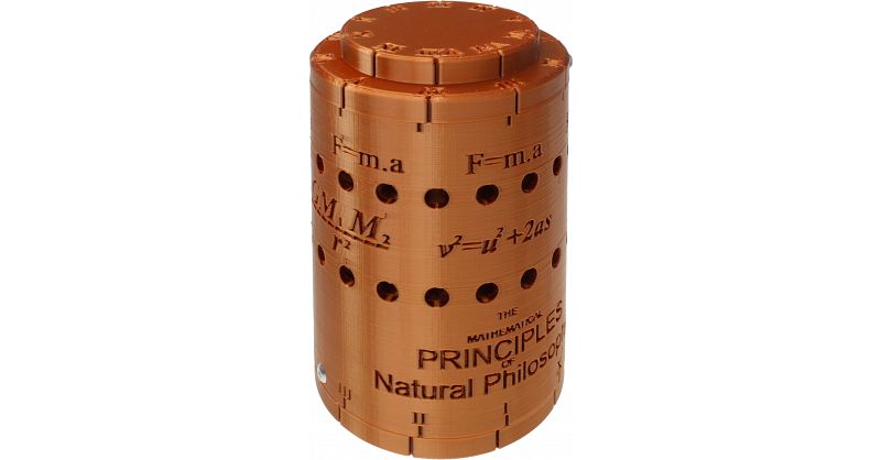 Newton Cryptex Cylinder Puzzle Box | Laurence Chen | Puzzle Master Inc