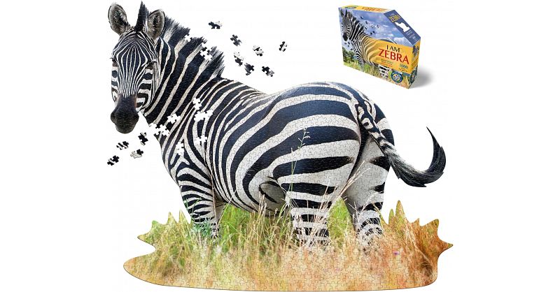 I AM Zebra - Shaped Jigsaw Puzzle | 1000 Pieces | Puzzle Master Inc