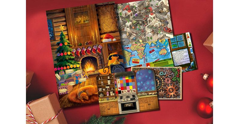 6 Card Bundle - Christmas Puzzle Postcards | Paper Puzzles | Puzzle ...