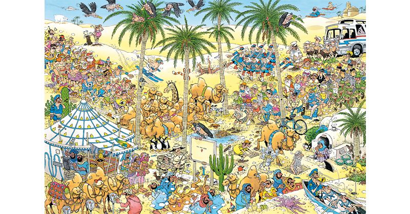 Jan van Haasteren Comic Puzzle - The Oasis (1000 Pieces) | 1000 Pieces ...