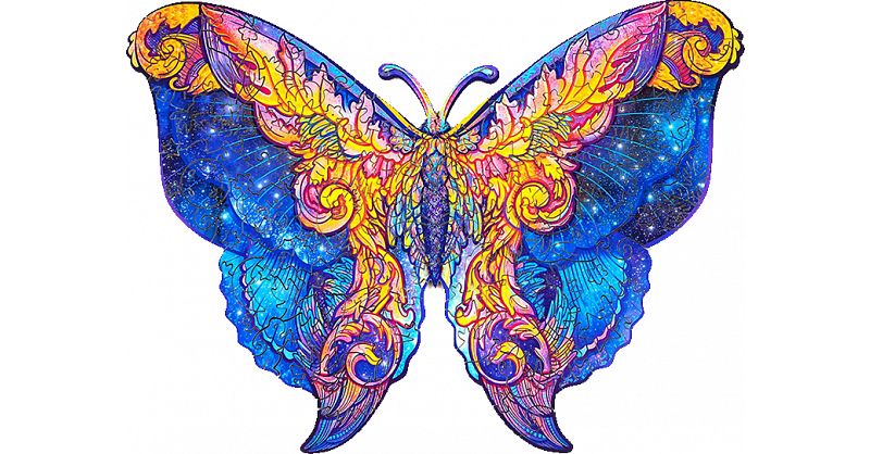 Intergalaxy Butterfly - Shaped Wooden Jigsaw Puzzle | Wooden Jigsaws ...