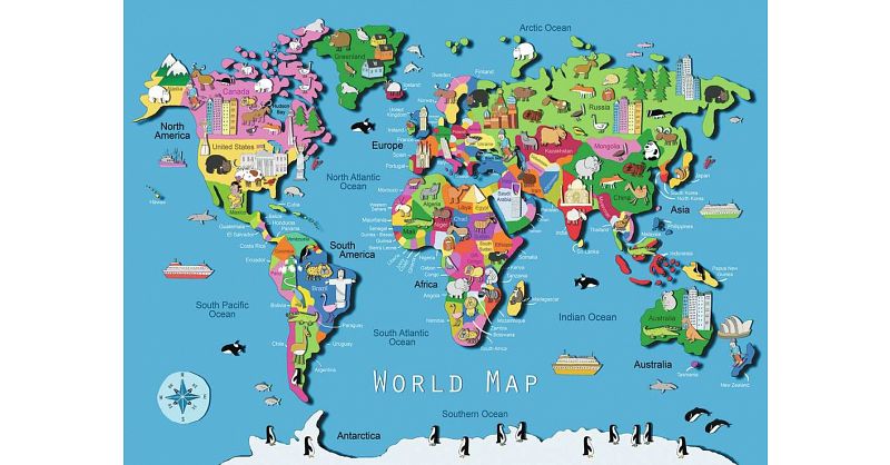 World Map | 1-100 Pieces | Puzzle Master Inc