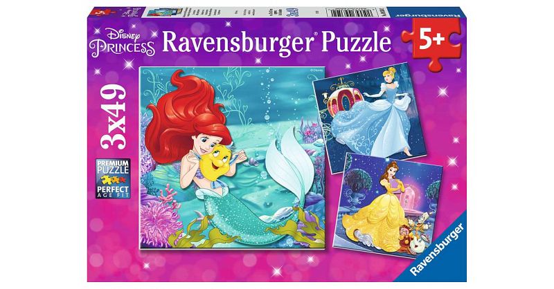 Disney Princess: Princesses Adventure - 3 x 49 Piece Puzzles | 1-100 ...