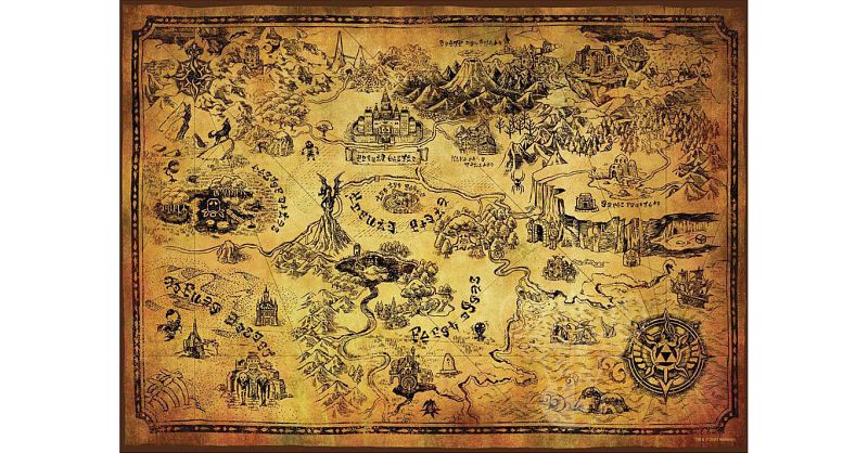 The Legend of Zelda: Hyrule Map - 1000 Piece Jigsaw Puzzle | 1000 ...