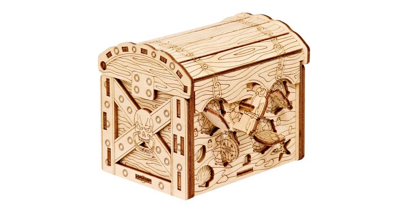 Wooden Secret Treasure Box - DIY Puzzle Gift Box | Puzzle Boxes / Trick Boxes | Puzzle Master Inc