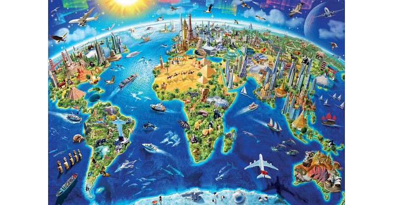 World Landmarks Globe | 1001 - 5000 Pieces | Puzzle Master Inc