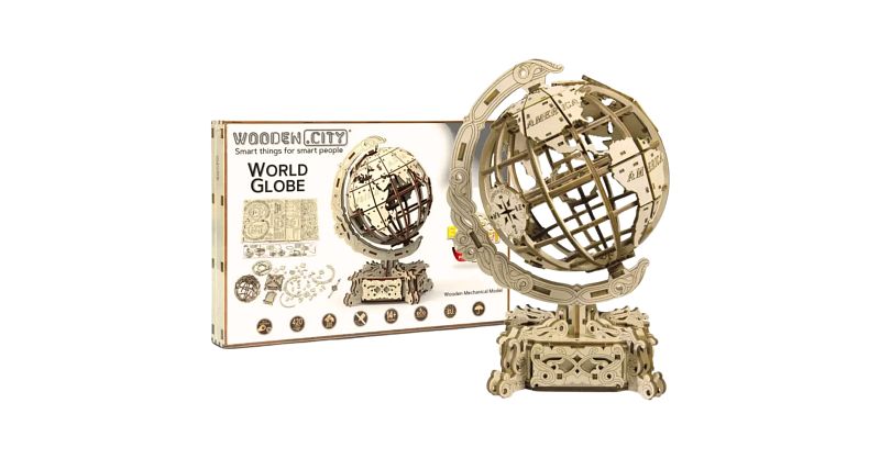Wooden Mechanical DIY Model: World Globe | Models and Kits | Puzzle ...