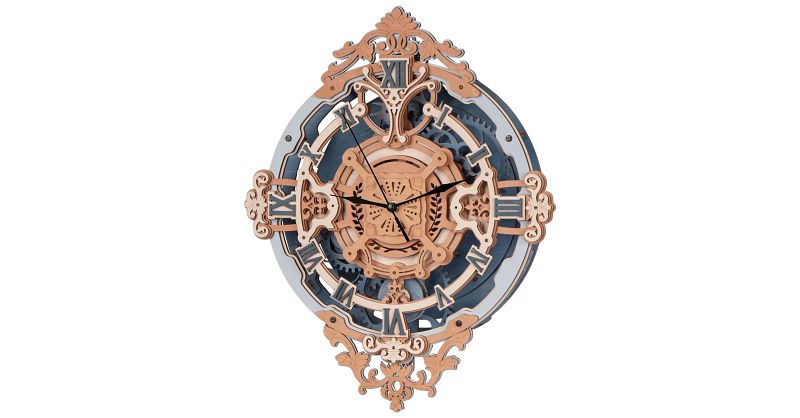 ROKR Wooden Mechanical Gears - Romantic Notes Wall Clock | Wooden ...