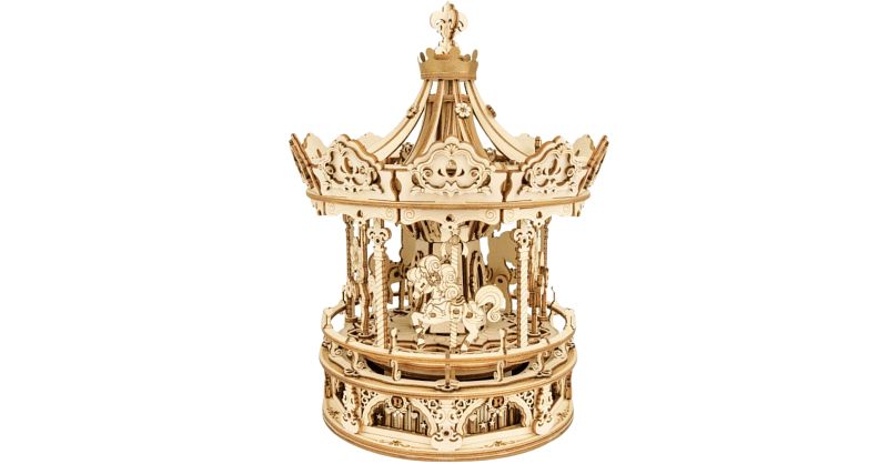 ROKR DIY Wooden Mechanical Music Box - Romantic Carousel | Models and ...