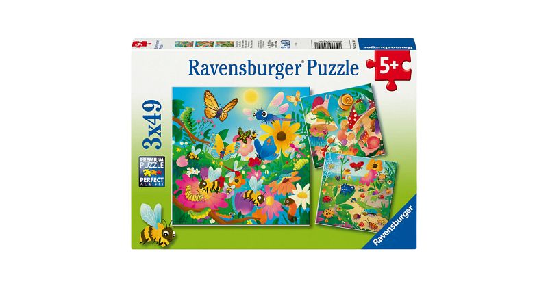 Bugs, Bugs, Bugs - 3 x 49 Piece Puzzles | 1-100 Pieces | Puzzle Master Inc