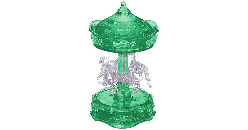 3D Crystal Puzzle Deluxe - Carousel (Green) | 3D Crystal Puzzles ...