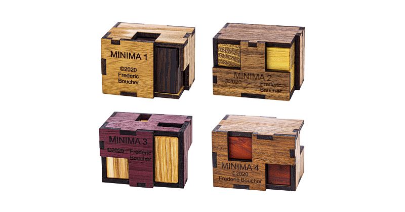 Minima Set - Puzzles 1-4 | European Wood Puzzles | Puzzle Master Inc