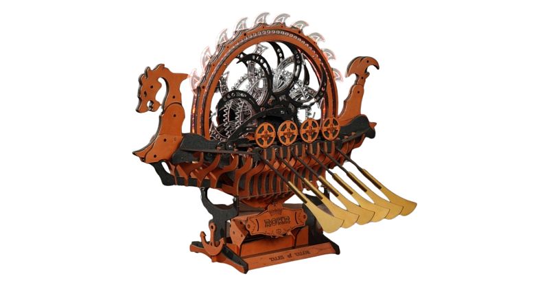 ROKR DIY Wooden Mechanical Model - Viking Dragon Ship | Wooden Models ...