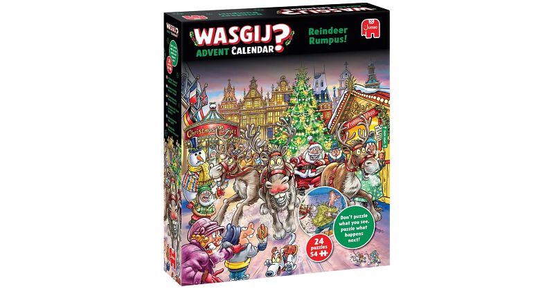 Wasgij Advent Calendar: Reindeer Rumpus! - 24 x 54 Piece Puzzles | 1 ...